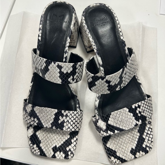 Marc Fisher | Shoes | Marc Fisher Slides Black And White Snakeskin ...